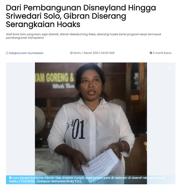 [cek Fakta] Beredar Hoaks Terkait Gibran Ini Faktanya
